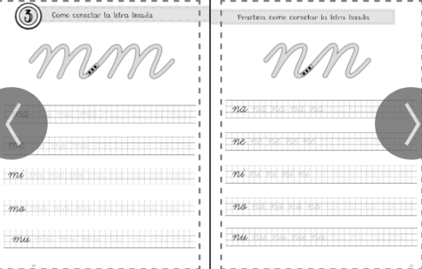 Iniciación a la caligrafía en letra ligada para niños. Pauta Montessori